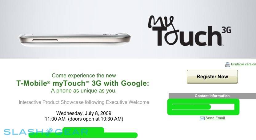 T-Mobile myTouch 3G media event on July 8 | Android Community