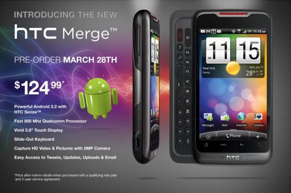Alltel HTC Merge pre-orders from March 28 - Android Community