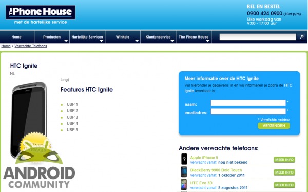 HTC Ignite Image Leaked by Euro Retailer [Update] - Android Community