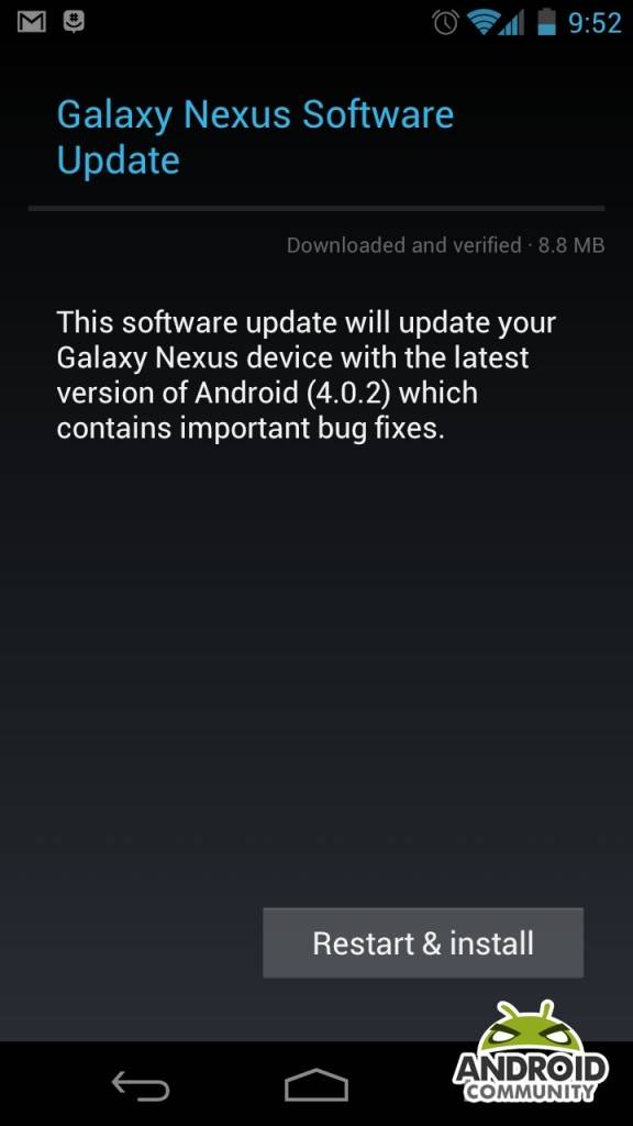 Galaxy Nexus GSM Android 4.0.2 OTA update has gone live - Android Community