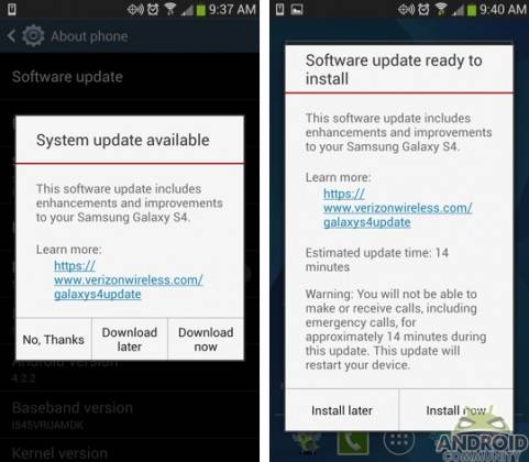 Samsung Galaxy S 4 software update detailed by Verizon | Android Community