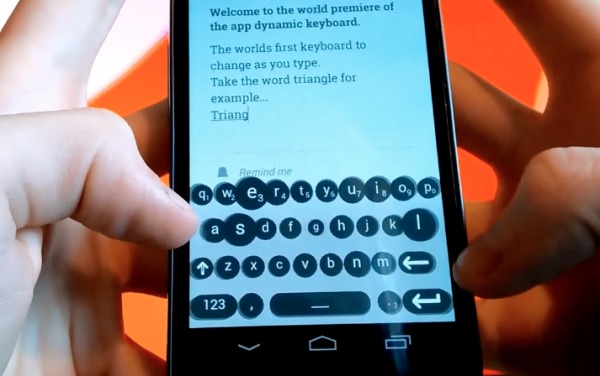 Dynamic Keyboard uses prediction to increase key size as you type ...