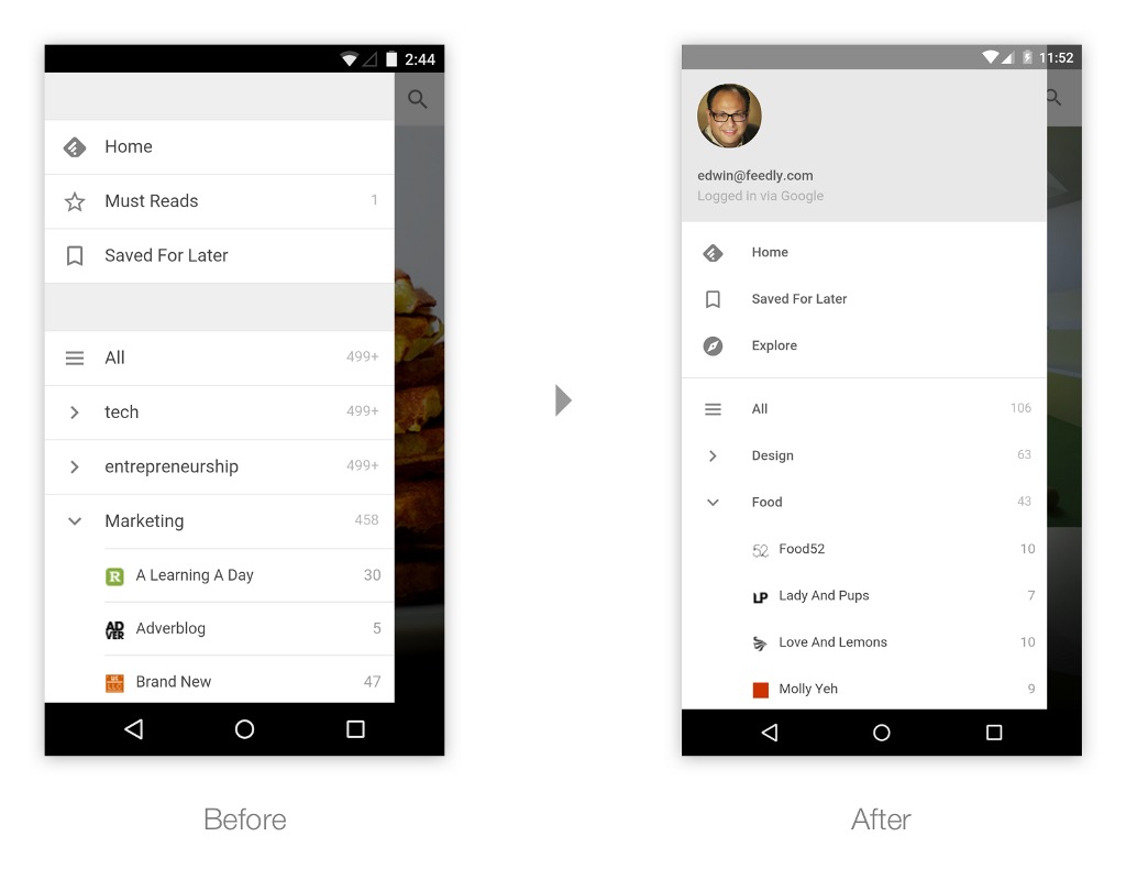 Feedly shows off first implementation of Material Design | Android ...