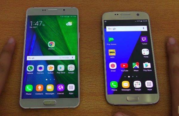 Samsung Grace TouchWiz UI on Note 5 compared with the old on Galaxy S7 ...