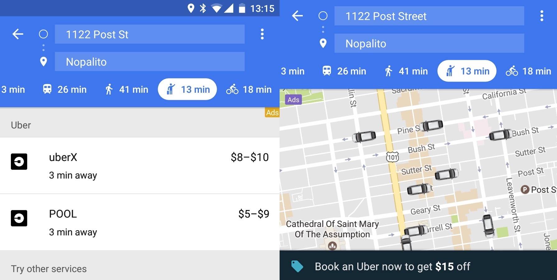 Updated Google Maps app gets more service providers, full Uber service ...