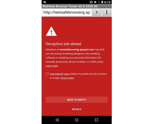 Safe Browsing ready by default on WebView with the latest update ...