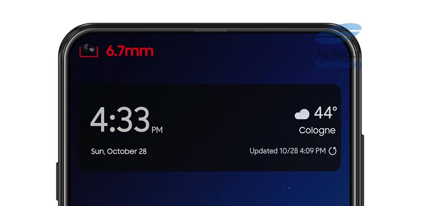 Samsung Galaxy A8s front camera cutout measurement detailed | Android ...