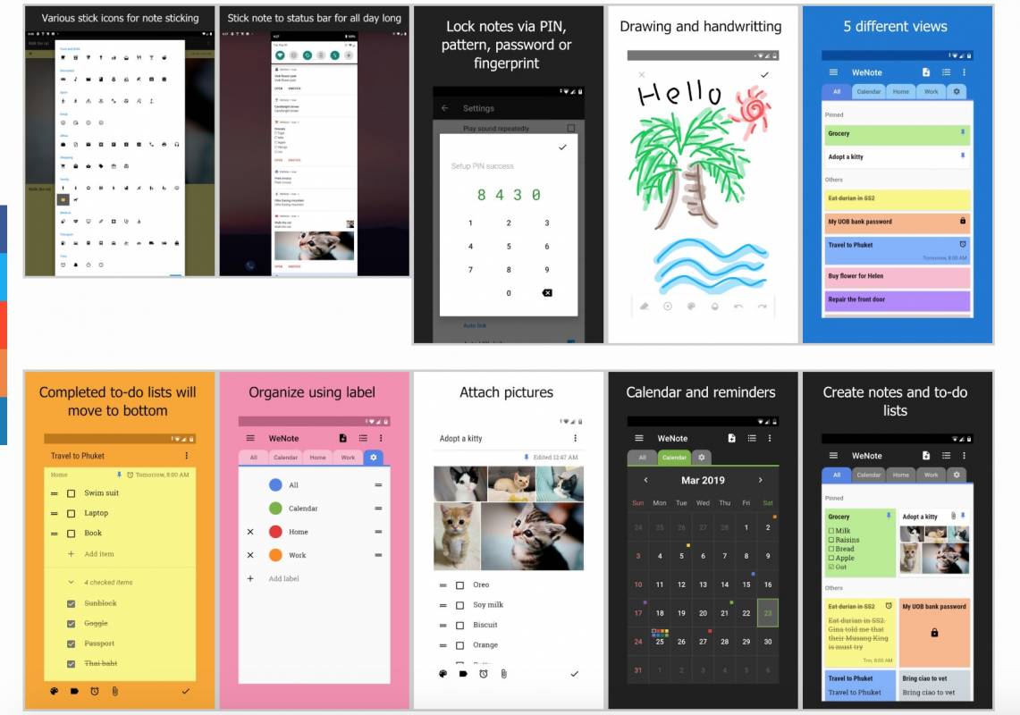 WeNote is a note-taking app with built-in calendar, tons of features ...