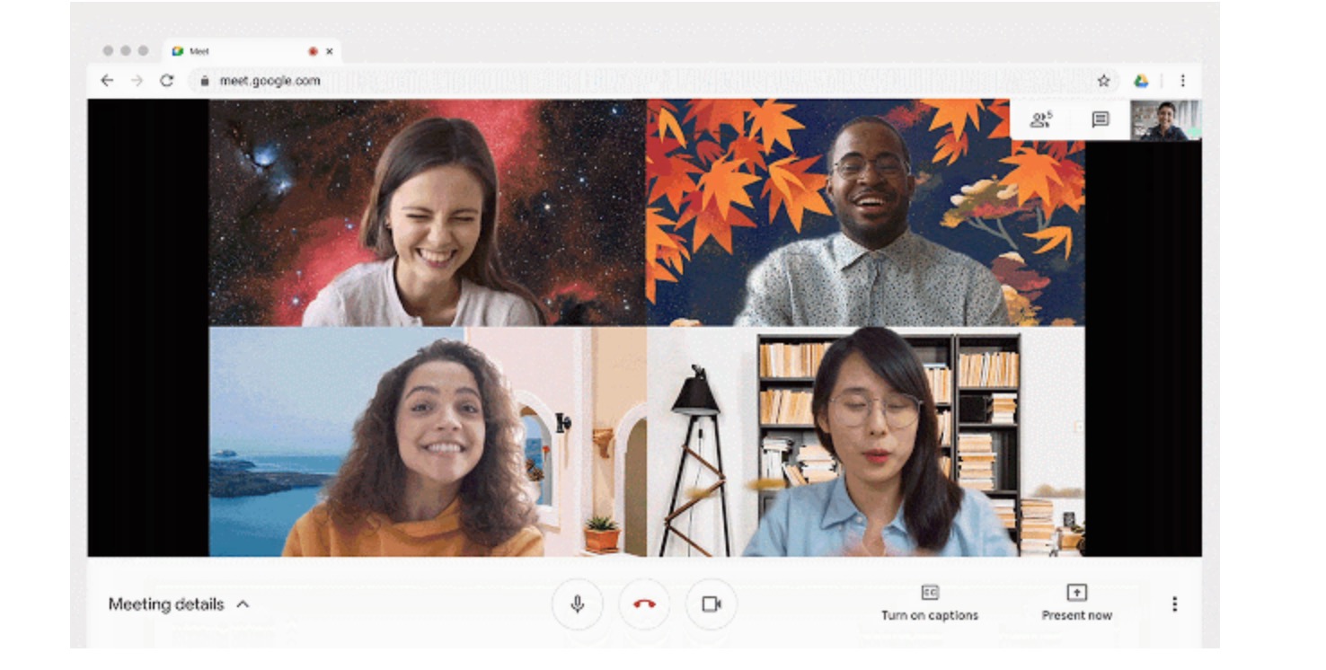 Google Meet finally rolls out custom backgrounds for video calls ...