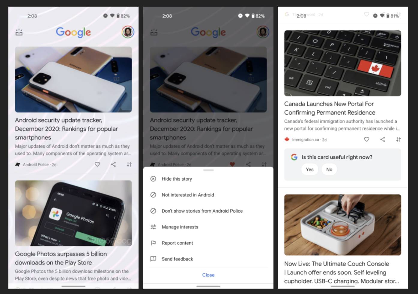 Google may be testing out a cardless Discover feed - Android Community