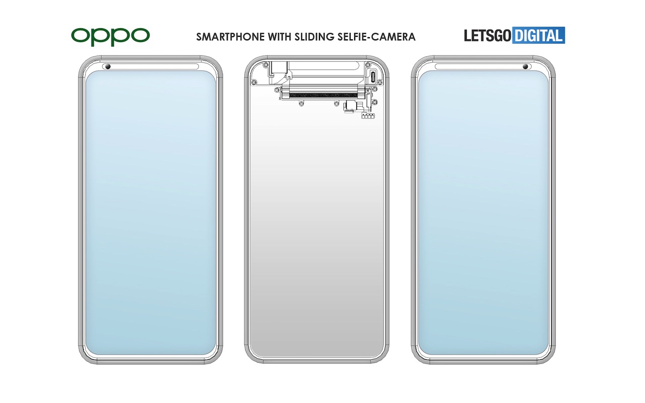 OPPO phone with a moveable selfie camera design patent sighted ...